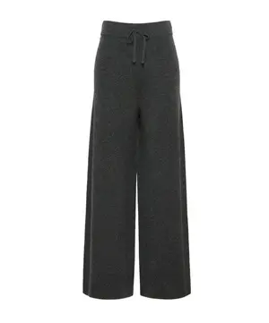 Max Mara Wool And Cashmere Yarn Trousers Dark Grey
