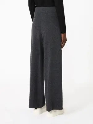 Max Mara Wool And Cashmere Yarn Trousers Dark Grey