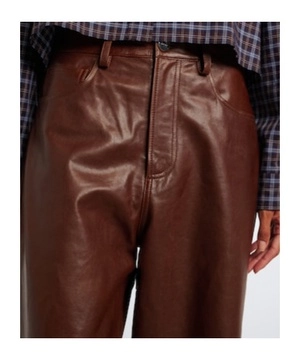 RÓHE Leather Wide-leg Pants