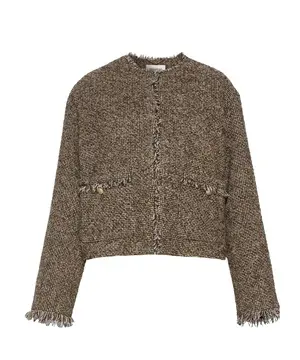 Max Mara Wool Blend Bouclé Boxy Jacket