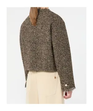 Max Mara Wool Blend Bouclé Boxy Jacket