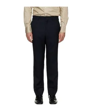 Comme Des Garçons Casual Trousers With Belt Loops - Navy Blue