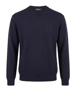 Dsquared2 Crew-neck Long-sleeve Sweater - Navy Blue