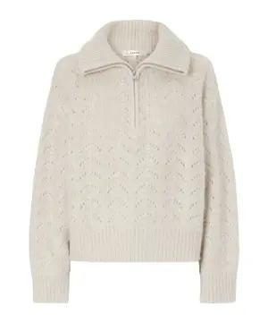 FRAME Ribbed-knit Zip-up Sweater