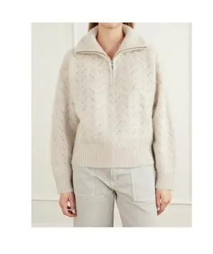 FRAME Ribbed-knit Zip-up Sweater