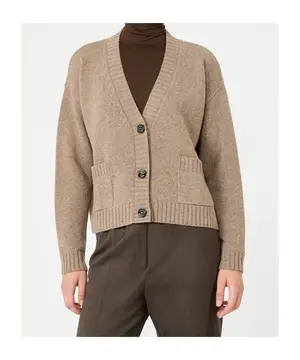 Max Mara Cropped Pocket Cardigan - Hazelnut Brown
