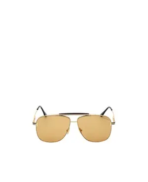 TOM FORD Polished Pilot-frame Sunglasses - Yellow