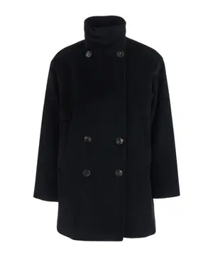 Max Mara Mstmaroso Double-breasted Coat - Black