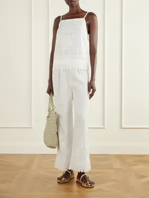ERES Corail Embroidered Linen Tank