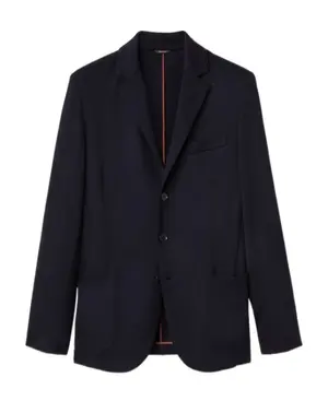 Loro Piana Lapel Long-sleeved Wool Suit Coat - Black