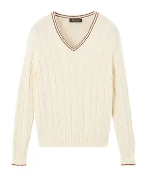 Loro Piana Augusta V-neck - White/kummel