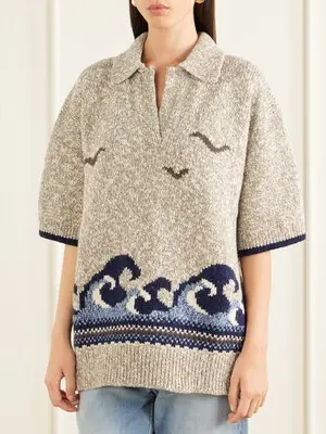 Polo Ralph Lauren Intarsia-knit Cotton And Wool-blend Sweater - Neutrals
