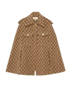 Gucci Gg Wool Cape - Brown