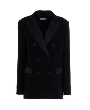 Alberto Biani Double-breasted Fitted Blazer - Black
