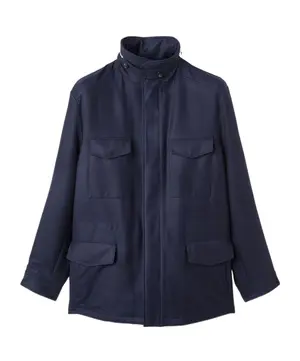 Loro Piana Traveller Freshly Cut Wool Stand-collar Casual Jacket