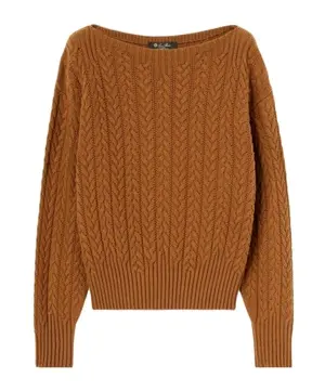 Loro Piana Long-sleeved Boat-neck Sweater - Brown