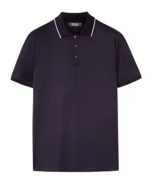 Loro Piana Pull-down Wool Short-sleeved Polo Shirt