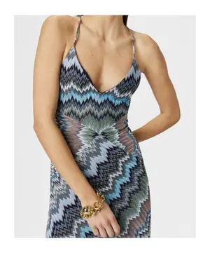 Missoni All Over Zigzag Long Dress - Multicolour