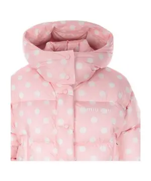 Miu Miu Polka-dot Cropped Puffer Jacket