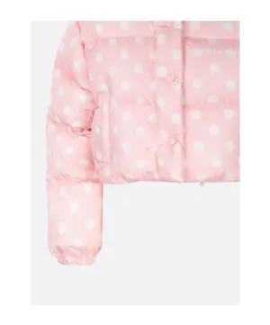 Miu Miu Polka-dot Cropped Puffer Jacket