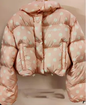 Miu Miu Polka-dot Cropped Puffer Jacket