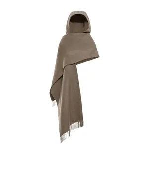 Brunello Cucinelli Hooded Fringed Scarf - Brown