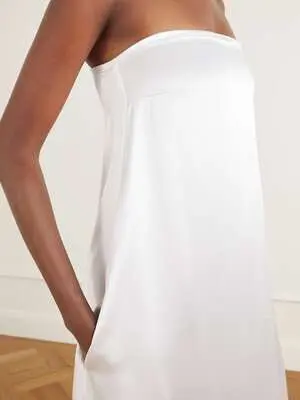 THE PARK Edith Strapless Silk-satin Maxi Dress - White