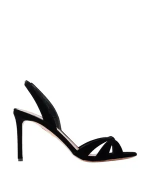 AQUAZZURA Tati 85 Velvet Sandals - Black