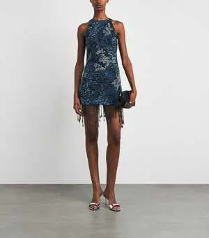 CLIO PEPPIATT Embellished Sequin Mini Dress