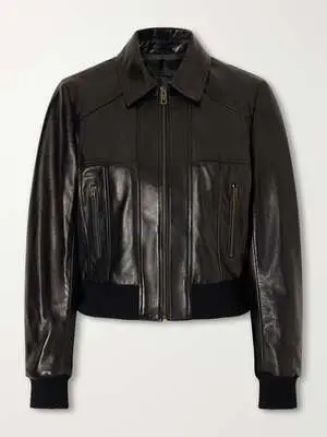 NILI LOTAN Sue Leather Jacket - Black