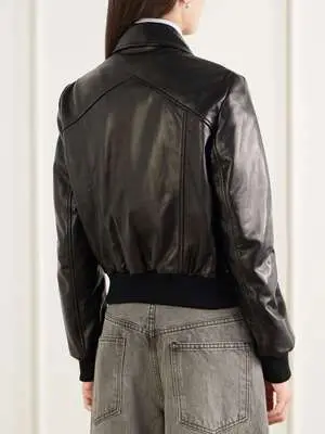 NILI LOTAN Sue Leather Jacket - Black