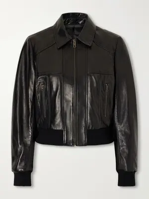 NILI LOTAN Sue Leather Jacket - Black