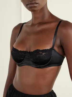 Dolce & Gabbana Lace-trimmed Silk-blend Balconette Bra