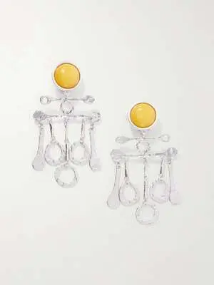 JULIETTA Valette -tone Agate Earrings - Silver