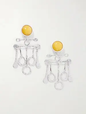 JULIETTA Valette -tone Agate Earrings - Silver