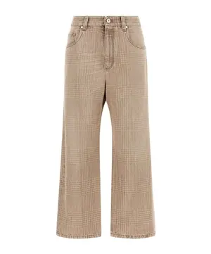 Brunello Cucinelli Prince Of Wales Check Jeans - Nude