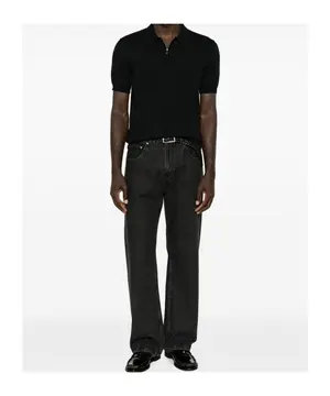 Brioni Wool Polo Shirt - Black