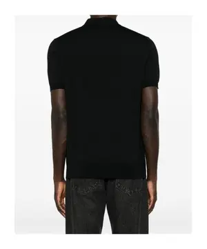 Brioni Wool Polo Shirt - Black
