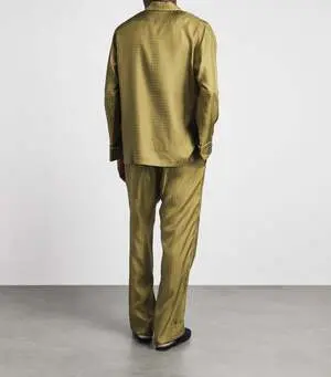 Olivia Von Halle Silk Twill Polka Dot Laurent Pyjama Set