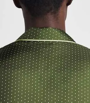 Olivia Von Halle Silk Twill Polka Dot Laurent Pyjama Set