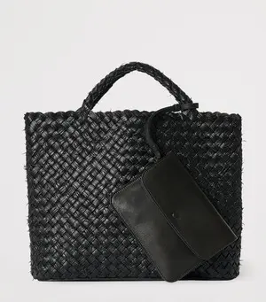 THE ROW Leather Woven Amber Tote Bag