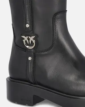 Pinko Logo Detailed High Boots