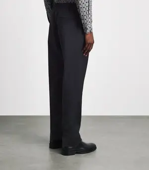 Sandro Wool-blend Drawstring Trousers - Blue