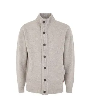 Barbour High-neck Button-up Cardigan - Grey