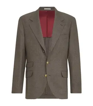 Brunello Cucinelli Virgin Wool Deconstructed Cavallo Blazer - Brown