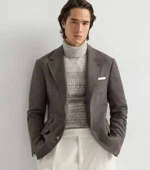 Brunello Cucinelli Virgin Wool Deconstructed Cavallo Blazer