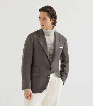 Brunello Cucinelli Virgin Wool Deconstructed Cavallo Blazer