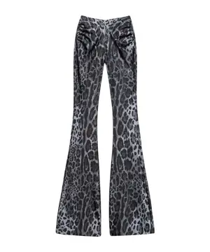 ANIYE BY Jodi Flared Leopard Pants - Black