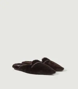 Brunello Cucinelli Shearling Flat Mules
