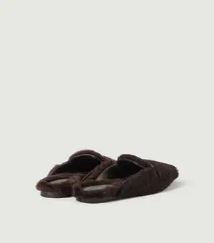 Brunello Cucinelli Shearling Flat Mules